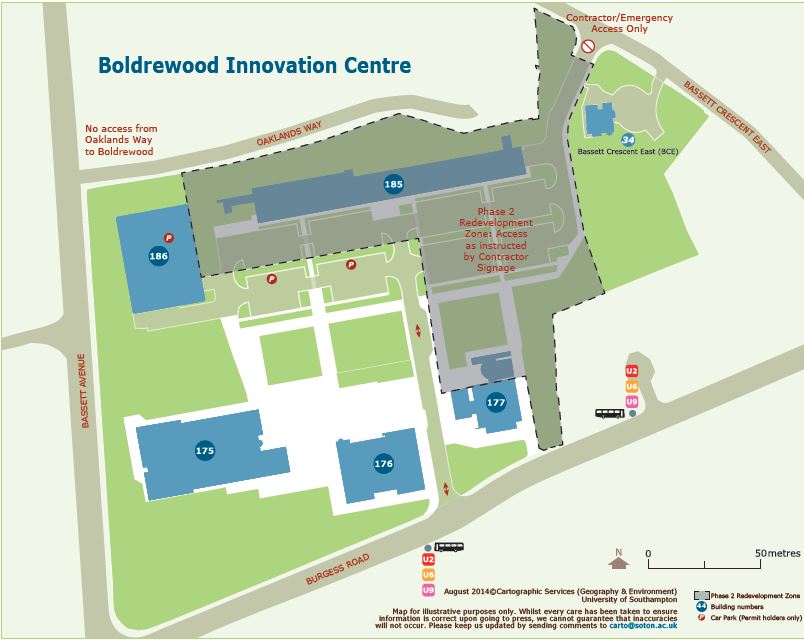 Download PDF map of Boldrewood Campus