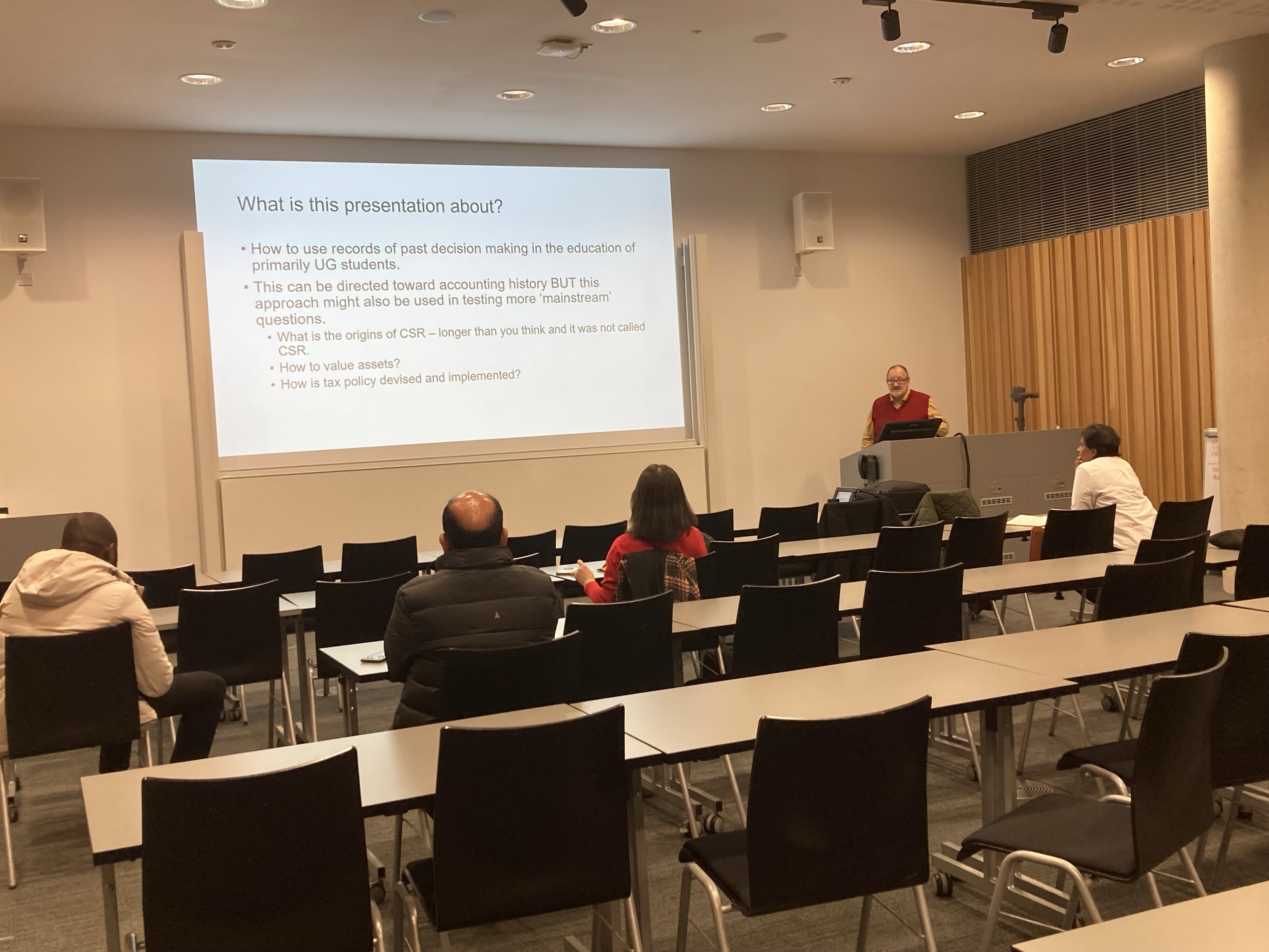 Dr Roy Edwards made a presentation on ’The History of Accounting in ...